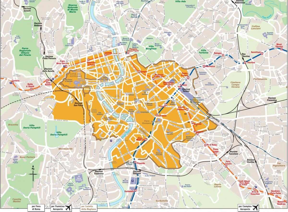 Roma lucruri pentru a vedea harta - Lucruri pentru a vedea în Roma ...