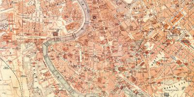 Vintage hartă a Romei Antice harta de la Roma (Lazio - Italia)